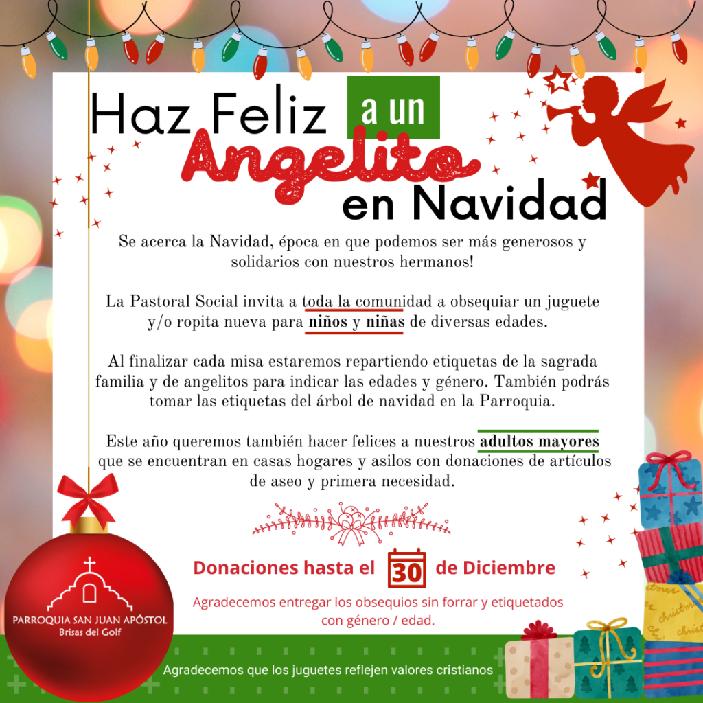 Haz Feliz a un Angelito en Navidad - Parroquia San Juan Apóstol